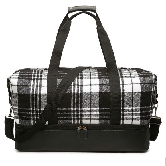 DSW | Bags | Plaid Weekender With Shoe Compartment Duffle Overnight Bag ...